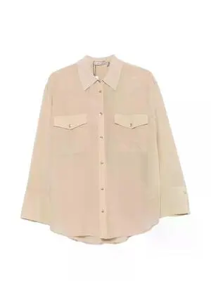 Alice + Olivia Flap-pocket Button-up Shirt - Neutrals