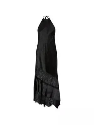Pinko Lace-panelled Halterneck Midi Dress - Black