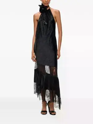 Pinko Lace-panelled Halterneck Midi Dress