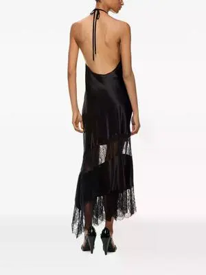 Pinko Lace-panelled Halterneck Midi Dress