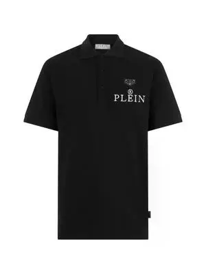 Philipp Plein Logo-detail Cotton Polo Shirt - Black