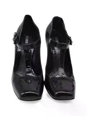 Fendi Square Toe Mary Jane Pumps With T-bar Strap