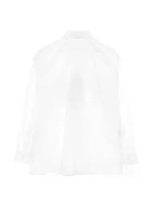 Prada Long-sleeve Shirt With Spread Collar And Chest Flap Pockets