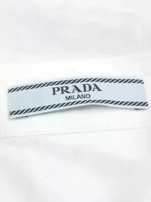 Prada Long-sleeve Shirt With Spread Collar And Chest Flap Pockets