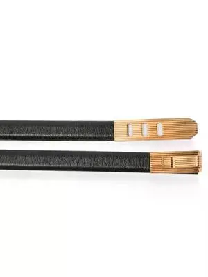 Alberta Ferretti Ridged-buckle Leather Belt