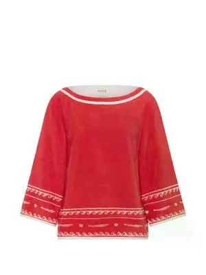 Posse Cody Fish-print Top - Red