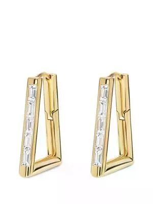 AZLEE Forma Diamond Hoop Earrings - Gold