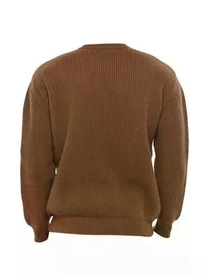 PAOLO PECORA Ribbed-knit Wool Sweater - Brown
