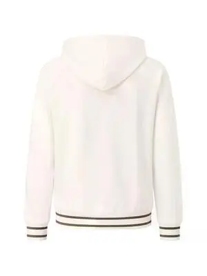 Emporio Armani Striped-trim Zip-up Hoodie - Neutrals