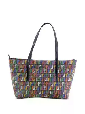 Fendi Roll Zucchino Coated Canvas Small Tote Bag - Brown