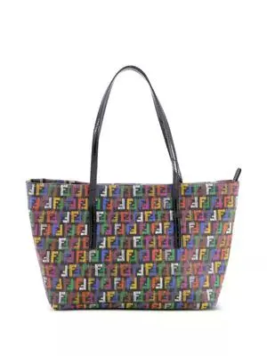 Fendi Roll Zucchino Coated Canvas Small Tote Bag