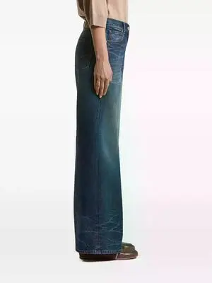 Peserico Whiskered Wide-leg Jeans
