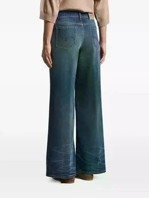 Peserico Whiskered Wide-leg Jeans