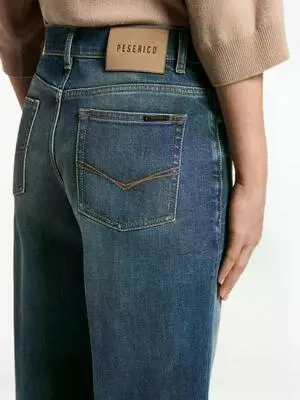 Peserico Whiskered Wide-leg Jeans