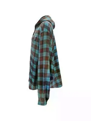 Balenciaga Bleached Plaid Shirt Jacket