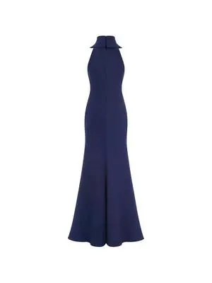 Badgley Mischka Draped Crepe Gown