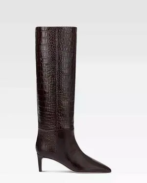 Paris Texas Crocodile-effect Leather Boots