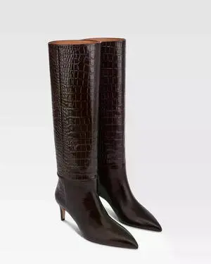 Paris Texas Crocodile-effect Leather Boots