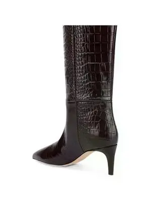 Paris Texas Crocodile-effect Leather Boots