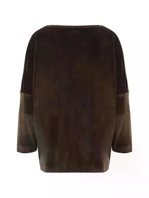 F.IT Velvet-effect Boat-neck Sweater