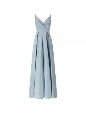 Pinko Long Taffeta Dress With Slit - Blue
