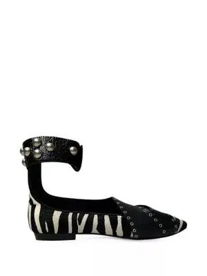 ISABEL MARANT VINTAGE Linzy Eyelet Ballet Flats - Black