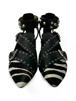 ISABEL MARANT VINTAGE Linzy Eyelet Ballet Flats - Black