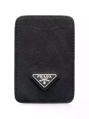 Prada Saffiano-leather Card Holder - Black