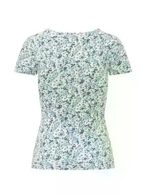 Ralph Lauren Floral Print Square Neck Short Sleeve T-shirt - White