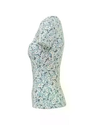 Ralph Lauren Floral Print Square Neck Short Sleeve T-shirt - White