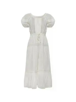 Ulla Johnson Isolde Lace-trimmed Tiered Midi Dress - White
