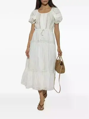 Ulla Johnson Isolde Lace-trimmed Tiered Midi Dress - White