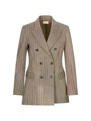 P.a.r.o.s.h Pinstripe Double-breasted Blazer - Brown