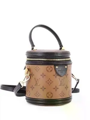 LOUIS VUITTON Cannes Handbag Reverse Monogram Canvas Satchel - Brown