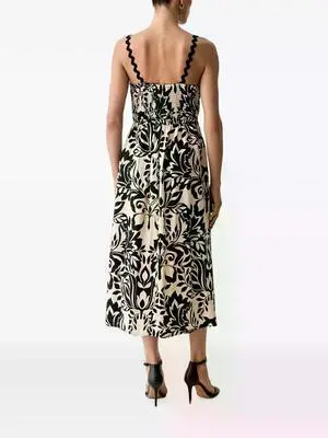 MORGAN Baroque-print Midi Dress