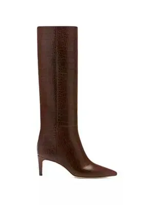 Paris Texas Stiletto Boot 60 Crocodile-embossed Leather Boots - Brown