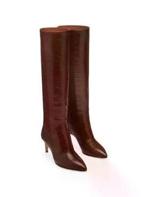 Paris Texas Stiletto Boot 60 Crocodile-embossed Leather Boots