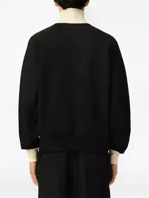 AMI Paris Zipped Cotton Sweatshirt With De Coeur