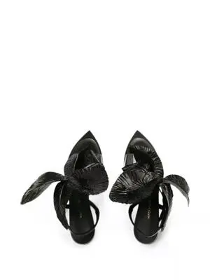 VANDA NOVAK Daisy Floral-appliqué Stiletto Sandals
