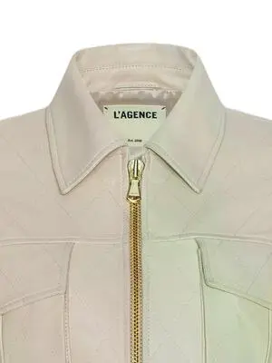 L'Agence Micah Quilted Leather Jacket - Neutrals