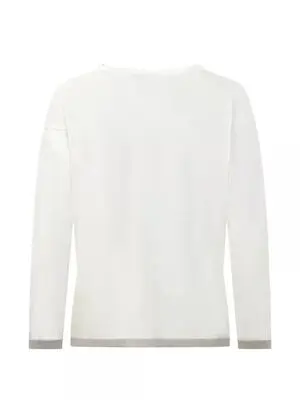 GRAN SASSO V-neck Lurex-trim Top