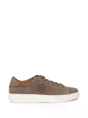 BOSS Logo-emed Suede Sneakers - Brown