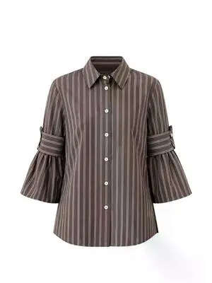 ODEEH Striped Flared-sleeve Shirt