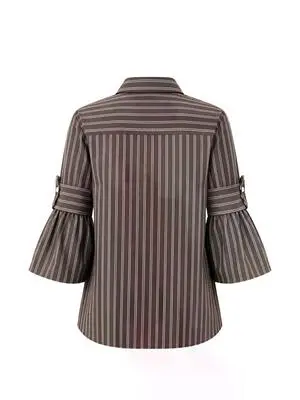 ODEEH Striped Flared-sleeve Shirt