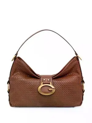 Guess Woven-design Logo-plaque Tote Bag - Brown