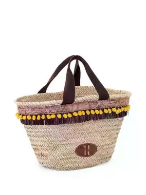 ALVIERO MARTINI 1° CLASSE Pom-pom Fringed Shoulder Bag - Neutrals
