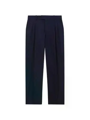 Drole De Monsieur Navy Flannel Pleated Trousers