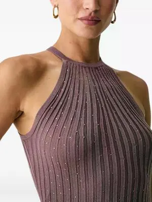 Guess Rhinestone-embellished Ribbed Top