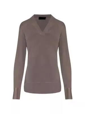 F.IT V-neck Long-sleeve Top - Brown