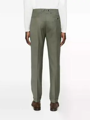 BERWICH Pleated Detail Wool Trousers - Green